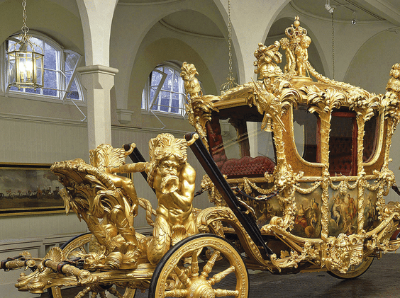 The Gold State Coach belonging to the Royal household.– Wrights of Lymm