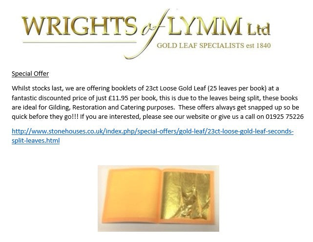 23CT lOOSE GOLD LEAF - SPLIT BOOKS ***– Wrights of Lymm