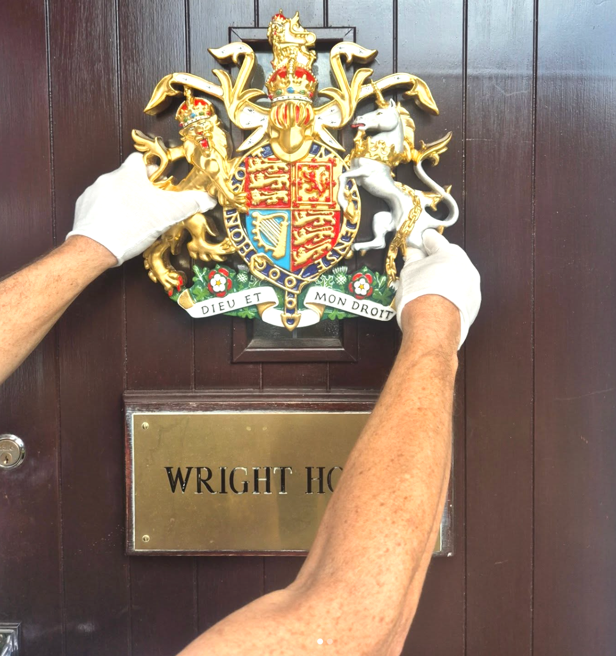 Royal Crest Installed at Wright House– Wrights of Lymm