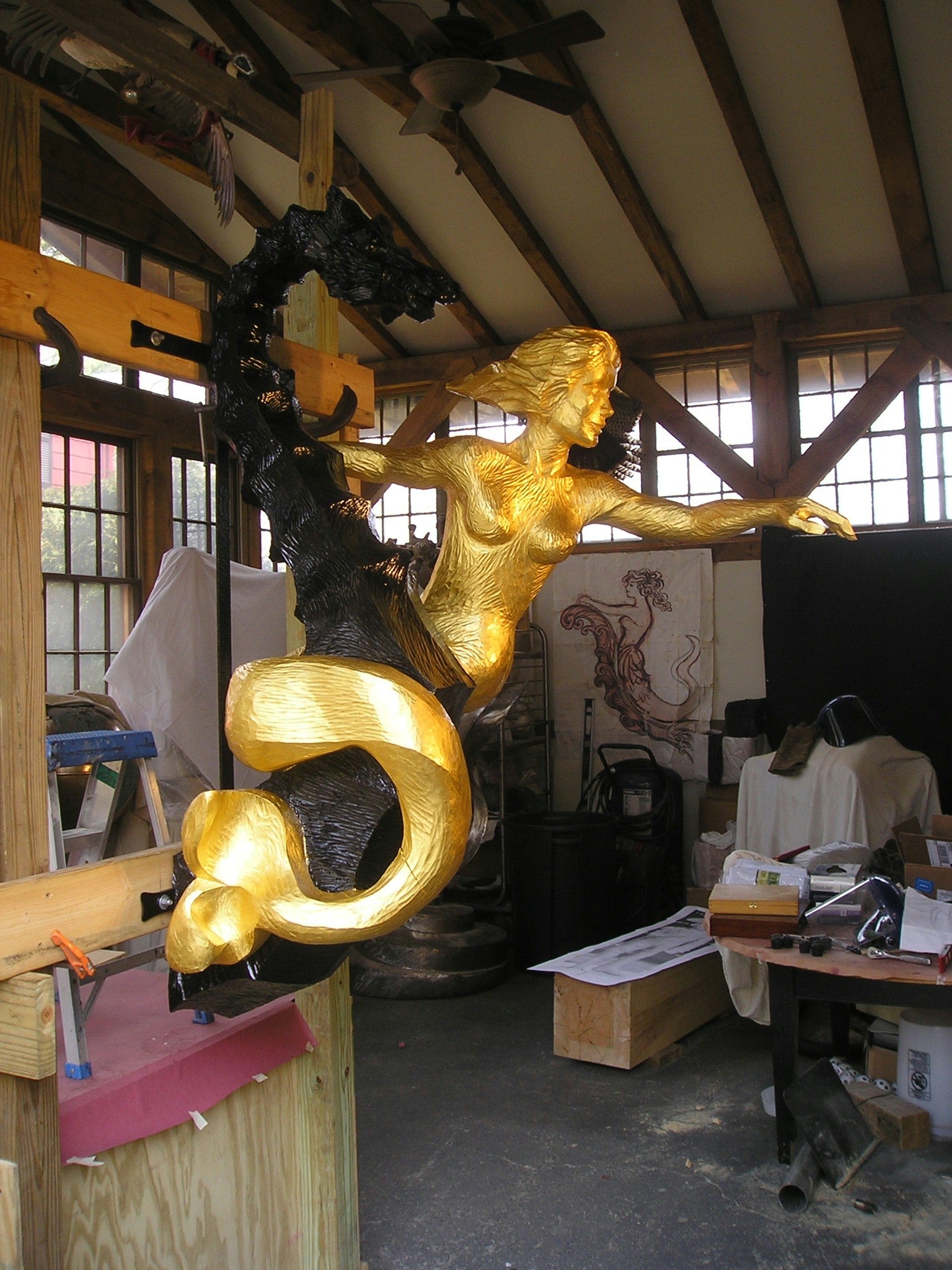 Mermaid Figurehead gilded by one of our overseas clients– Wrights of Lymm